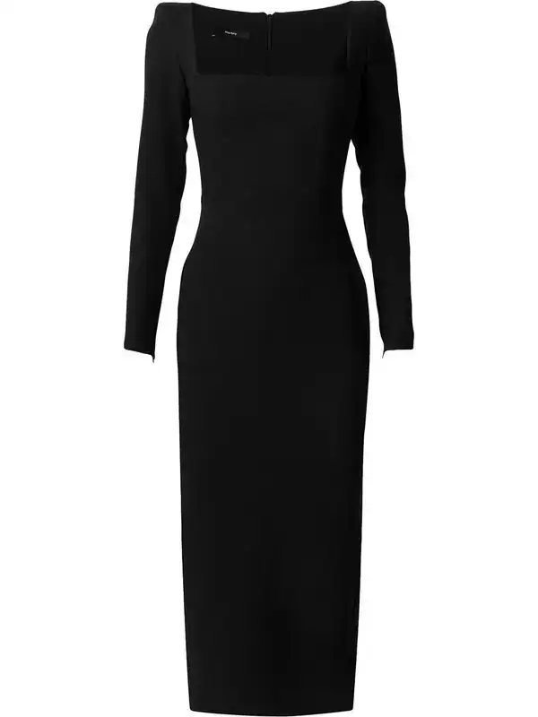 slim fit dress slacks Elegant Mikado Square Neckline Wedding Dress with Wide Straps Farzet 6US/38FR/10UK / Milk main image 1