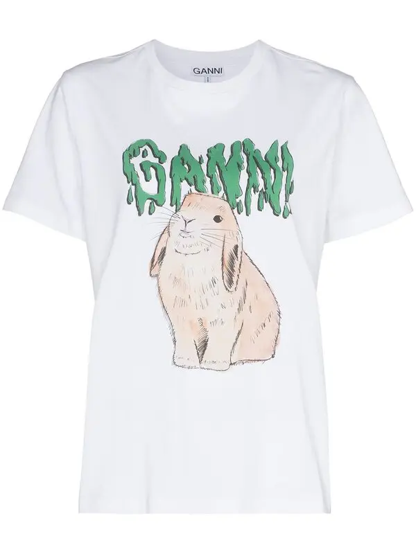 GANNI Rabbit Logo T-shirt