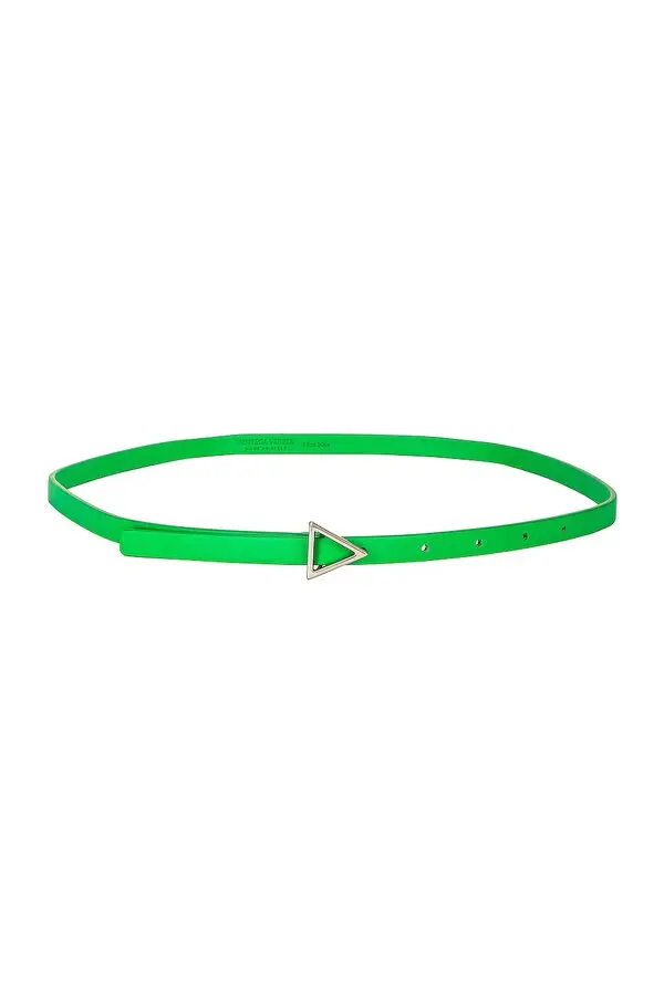 Bottega Veneta Leather Triangle Belt - Parakeet & Silver
