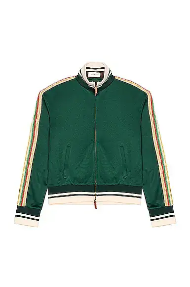 Wales Bonner Clarendon Track Top In Green In Emerald - 47% Off