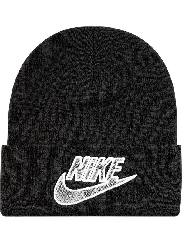 Supreme X Nike Snakeskin-print Beanie - Black