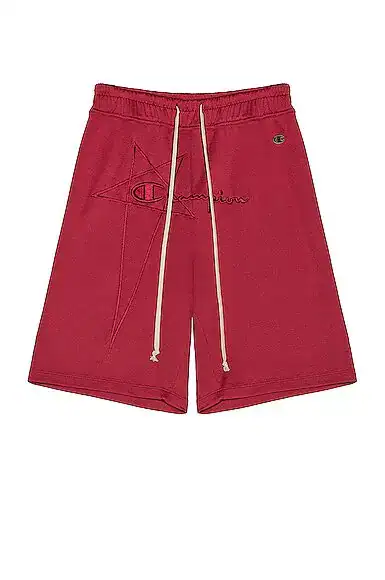 Rick Owens Classic Jersey Shorts In Red In Cherry - 70% Off