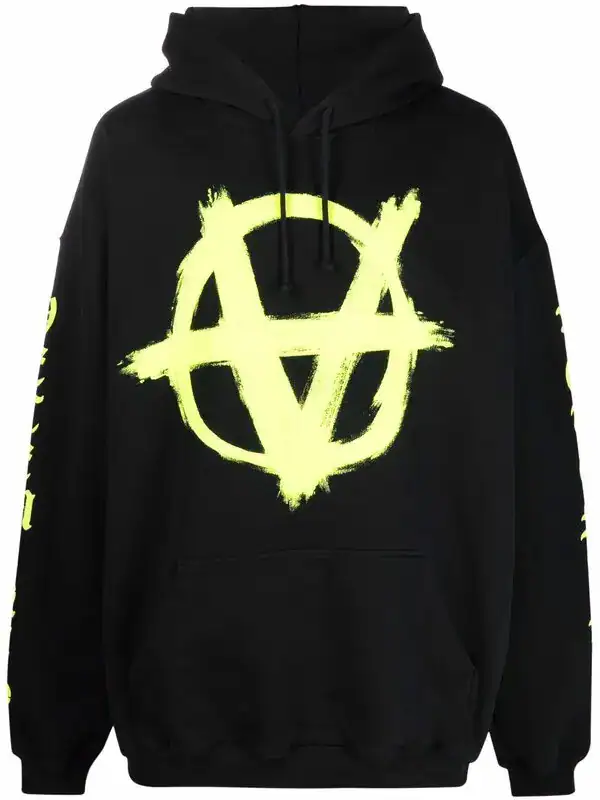 Vetements Anarchy Gothic Logo-Print Hoodie - Black | Editorialist