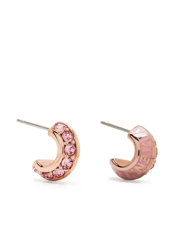 Vivienne Westwood Anya Half-Hoop Earrings Pink Editorialist