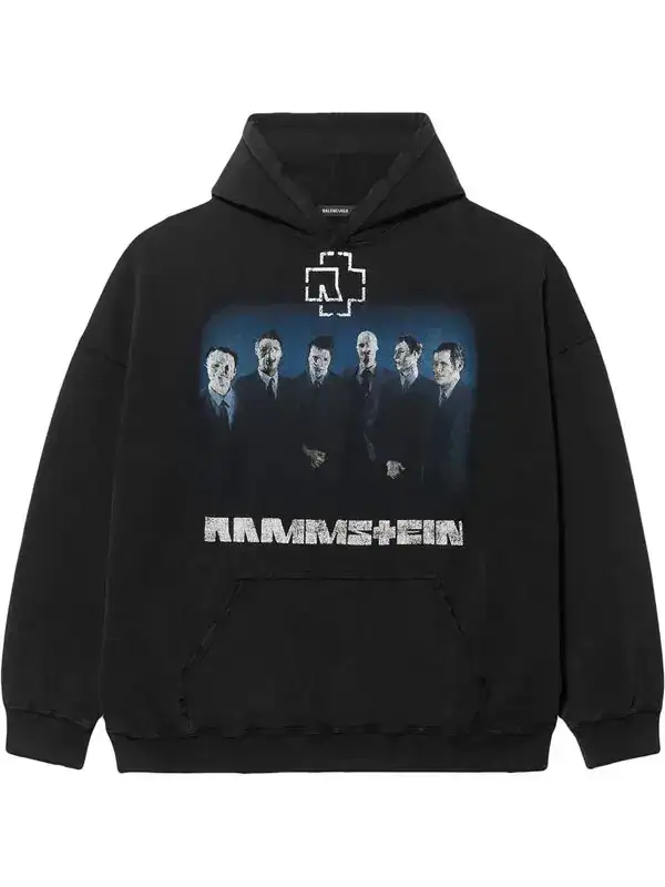 パーカー balenciaga rammstein hoodie Balenciaga Rammstein Drop-Shoulder Hoodie - Black | Editorialist