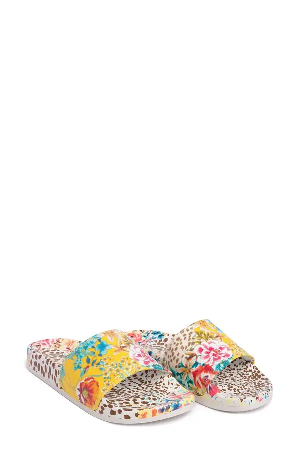 Johnny Was Wildflower Slide Sandal - Yellow | Editorialist