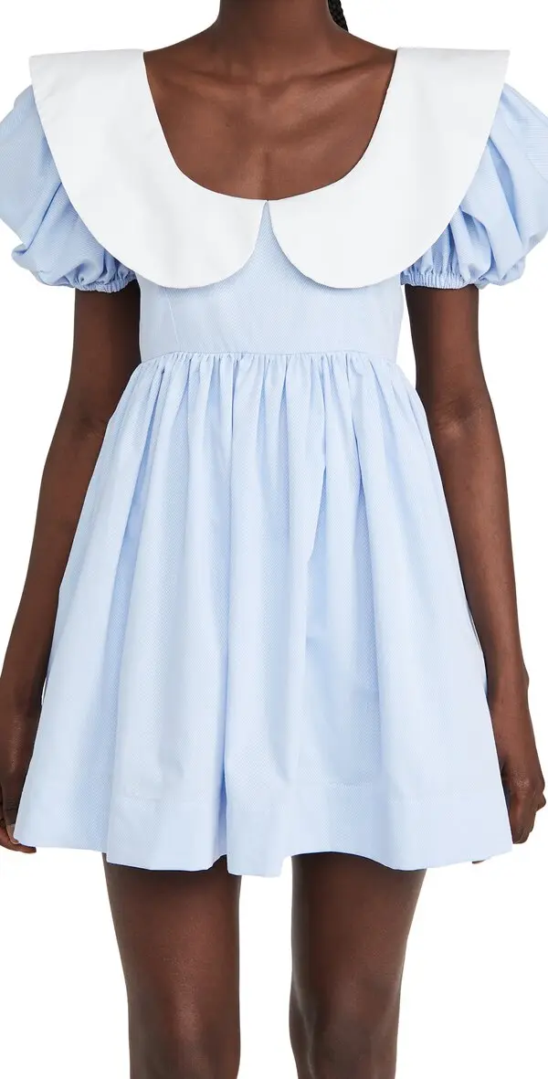 AZLEE Daphne Dress - Sky Blue/white | Editorialist