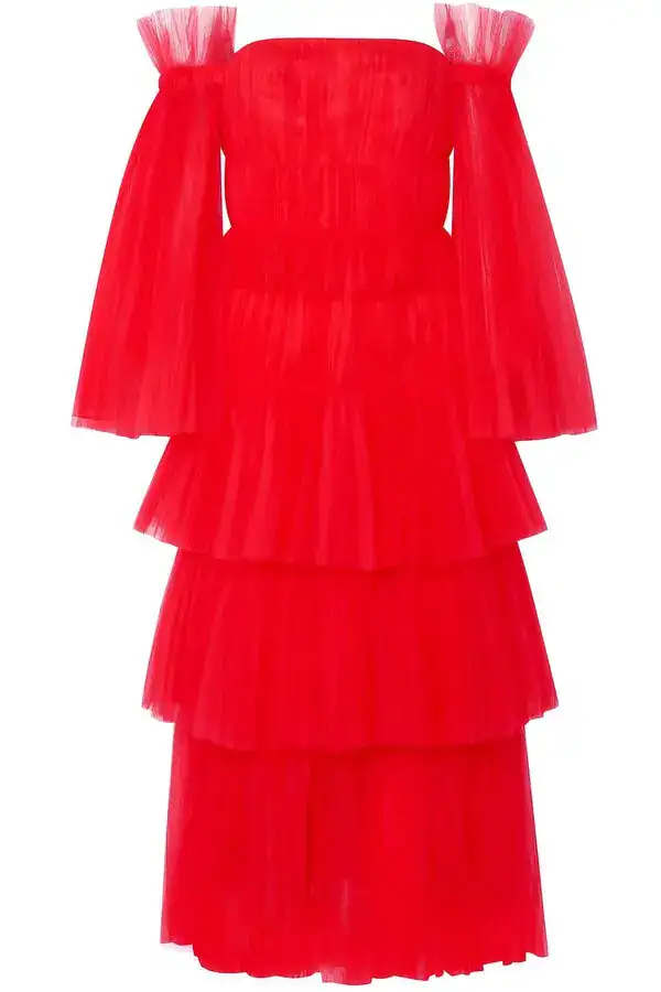 carolina herrera red tulle dress 8 Carolina Herrera AW21 Gowns Made To Light Up A Red Carpet