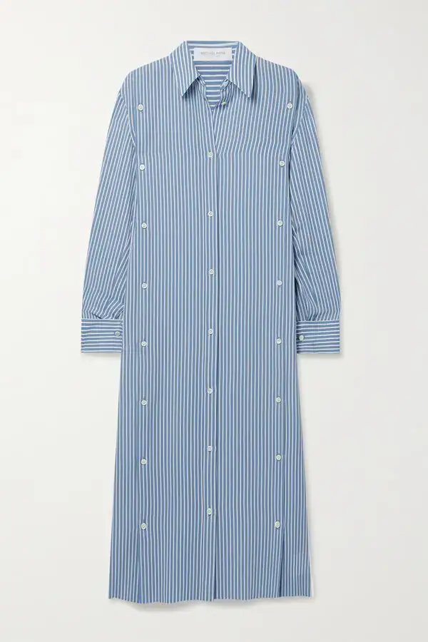 michael kors midi shirt dress Michael Kors Collection Poplin Midi Shirt Dress