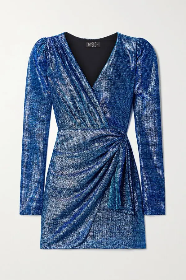 draped lame mini dress AYA MUSE Draped Lam Minidress