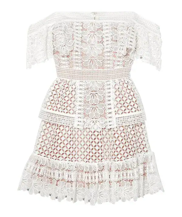 chinese dress ladies Self-Portrait One Shoulder Guipure-lace Midi Dress – Runway Catalog
