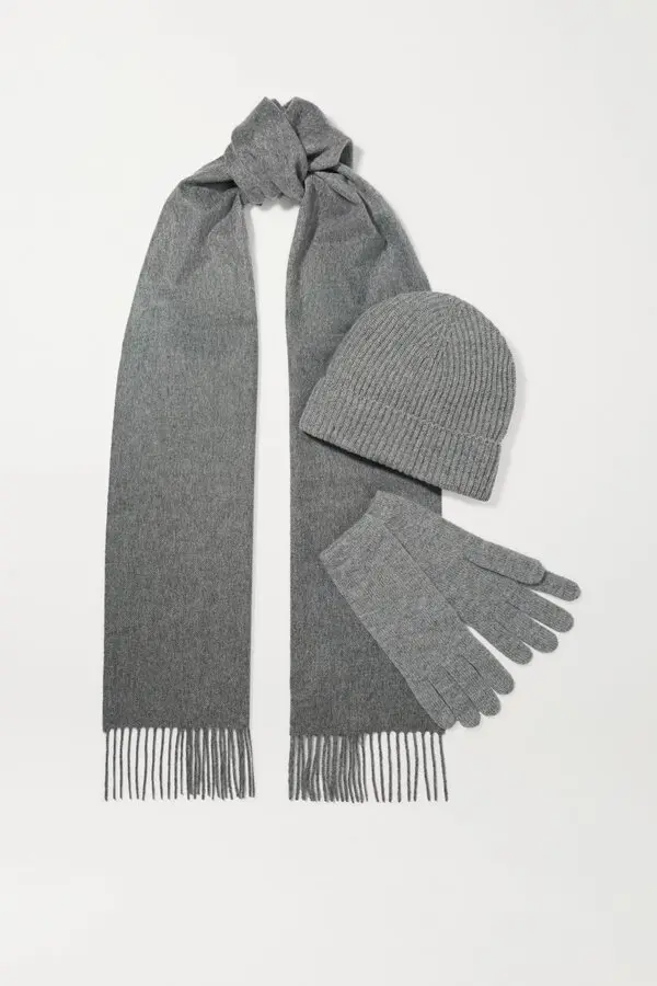Johnstons Of Elgin Cashmere Hat, Scarf And Gloves Set In 