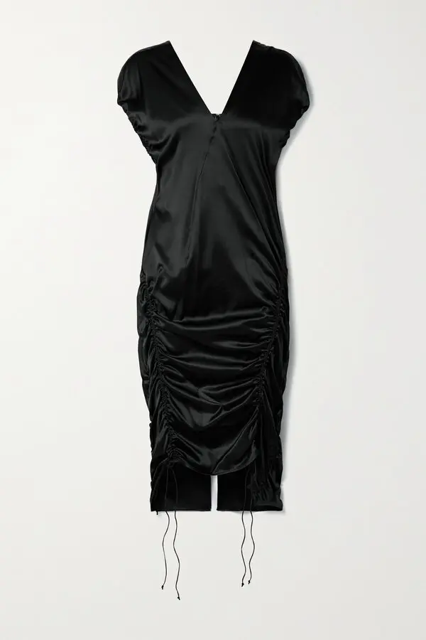 helmut lang ruched satin dress Helmut Lang Cowl Neck Dress
