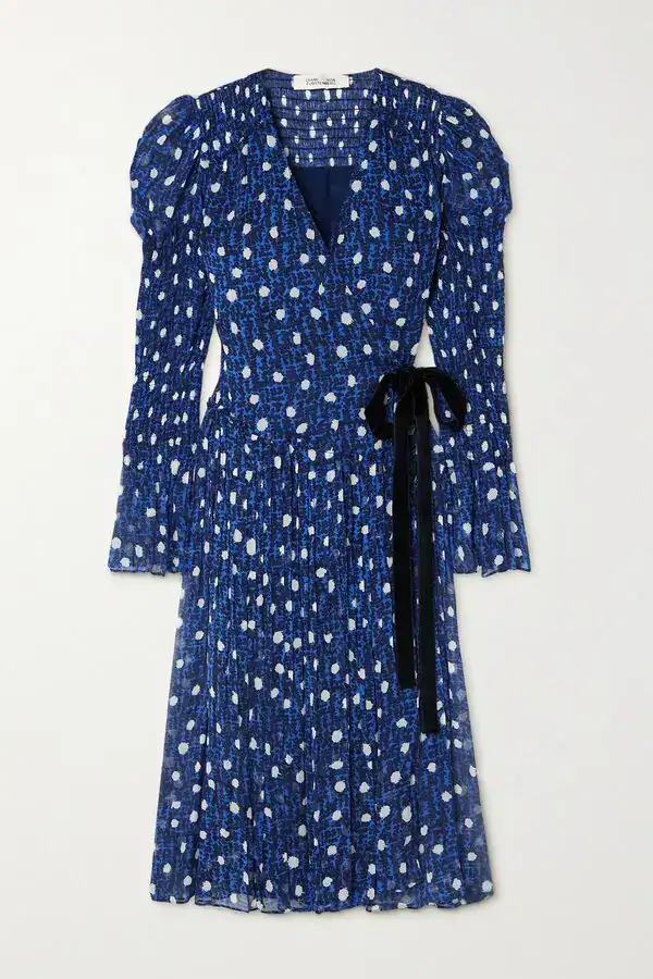 sachin and babi light blue dress Polka Dot Chiffon Wrap Midi Dress main image 0