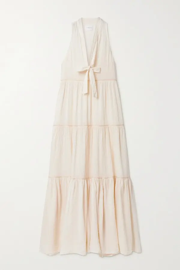 white christmas dresses Gauze Midi Dress S23P6030 main image 1