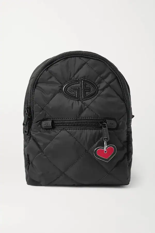 goldbergh mini backpack PIXIE Mini Chain-embellished Embroidered Quilted Shell