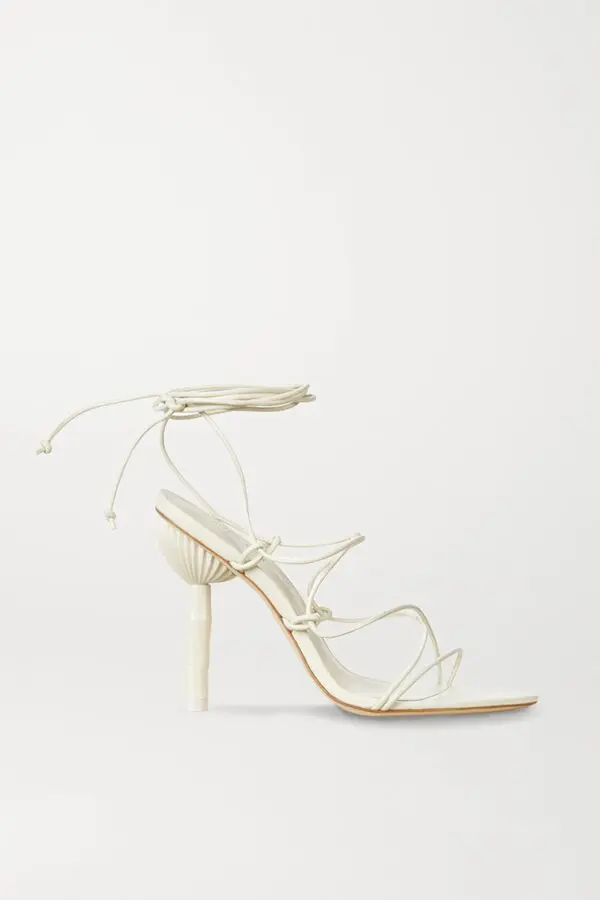 Cult Gaia Soleil Leather Sandals In White 60% Off Editorialist