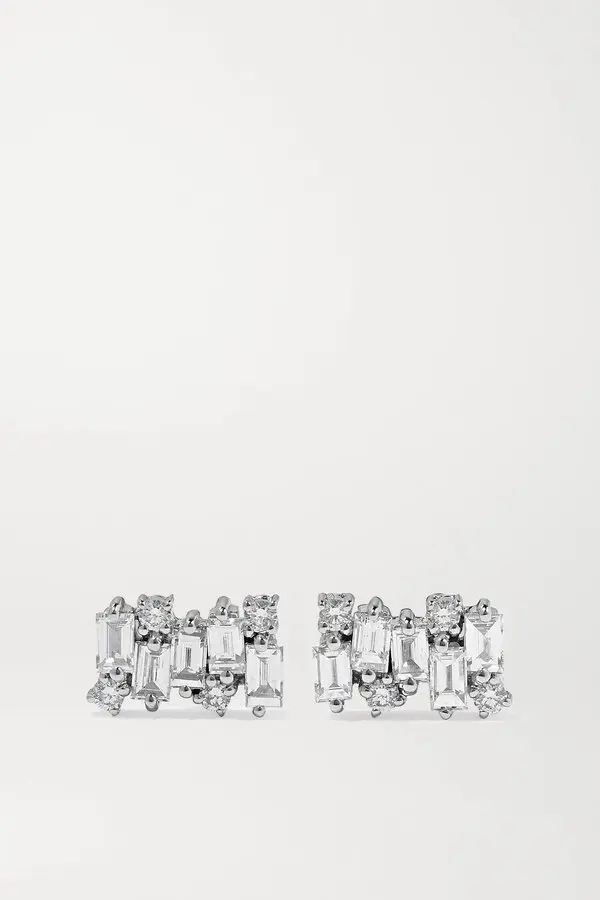 SUZANNE KALAN Shimmer Diamond Earrings - Silver