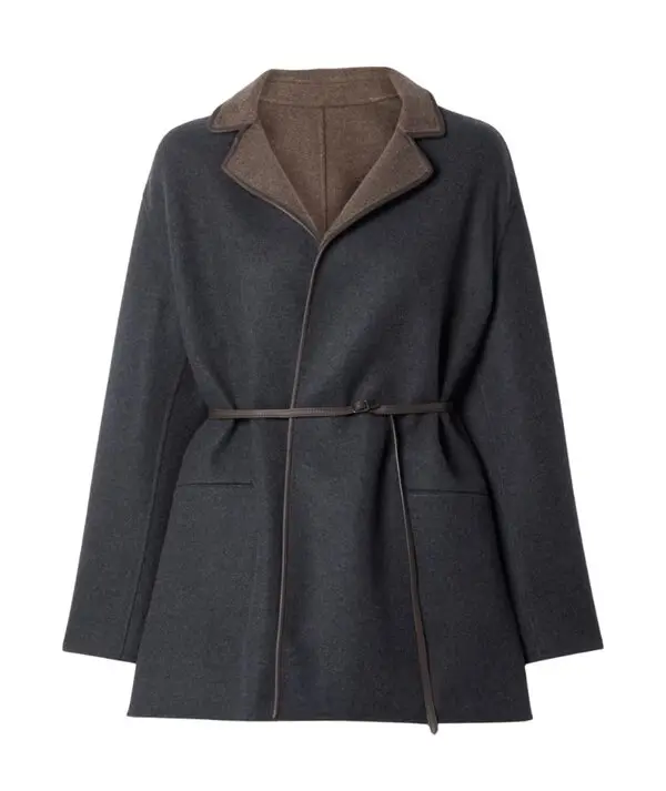 Loro Piana Jimi Reversible Belted Cashmere-blend Jacket - Gray