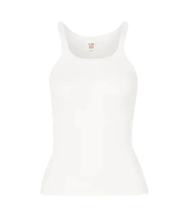 RE/DONE Ribbed Cotton-jersey Tank - White