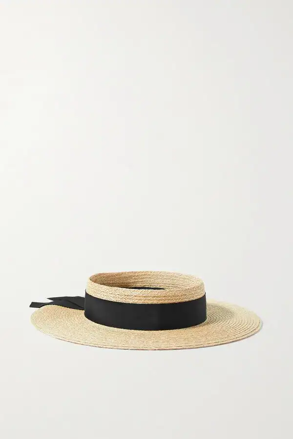 Eugenia Kim Lettie Grosgrain-Trimmed Hemp-Blend Visor In 