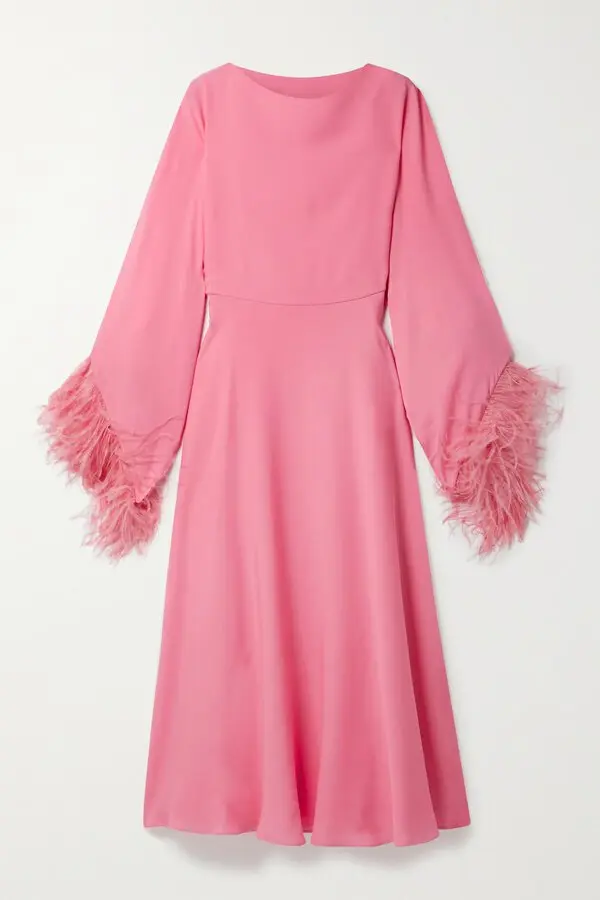 valentino pink feather dress Valentino Crepe Couture Short Dress With Feather Embroidery Woman Pink Pp 44
