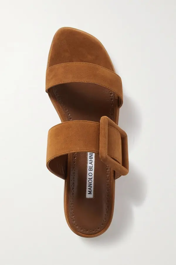 Manolo Blahnik Tituba Buckled Sandals - Brown