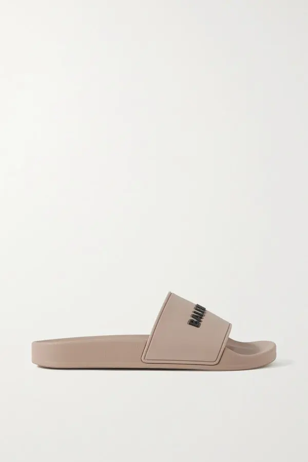 Balenciaga Piscine Logo-embossed Slides - Neutrals