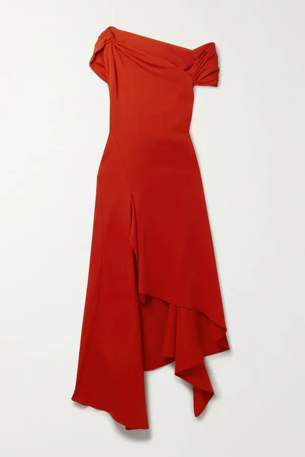 Monse Asymmetric Cutout Crepe Dress In Red - 70% Off | Editorialist