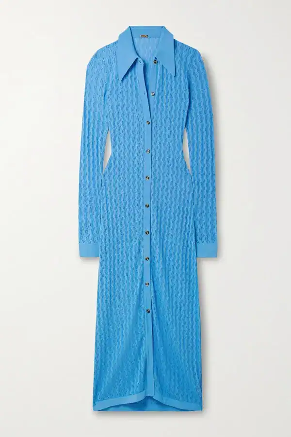 Dodo Bar Or June Pointelle-Knit Midi Dress In Blue - 30% Off | Editorialist