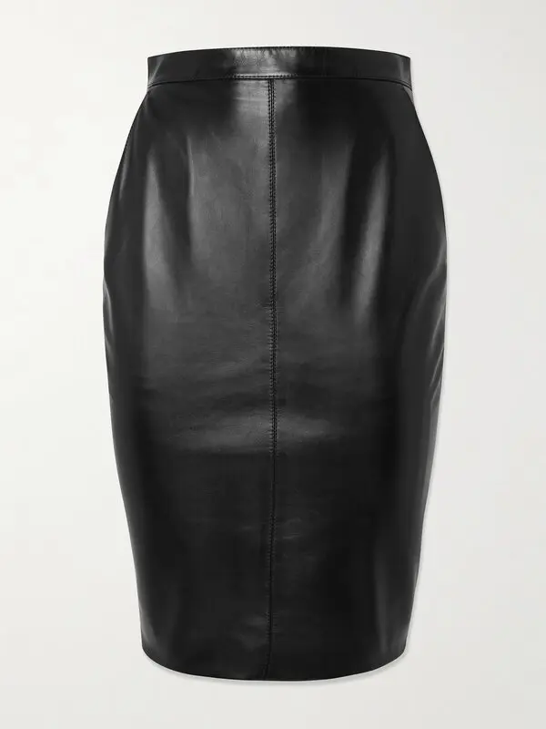 Saint Laurent Leather Knee-length Skirt - Black