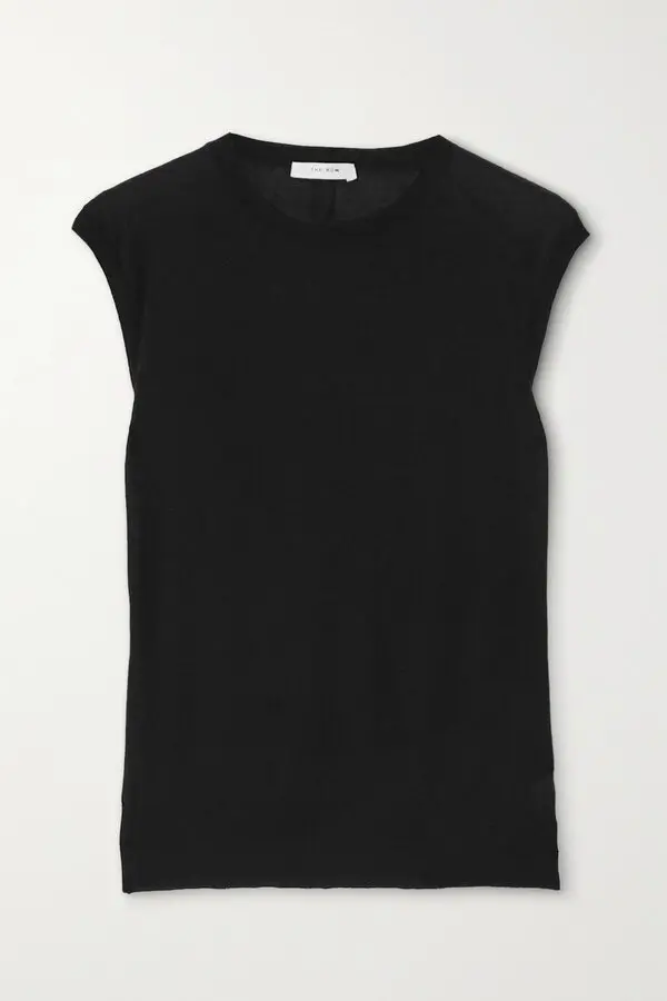 THE ROW Balham Cashmere Top - Black