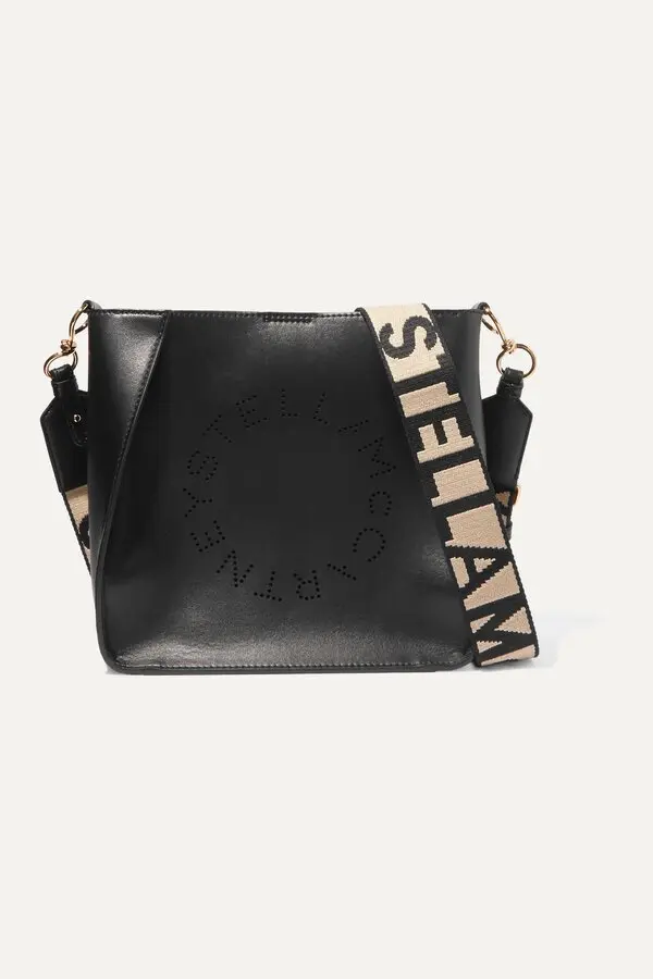 Stella McCartney Perforated Shoulder Bag - Black