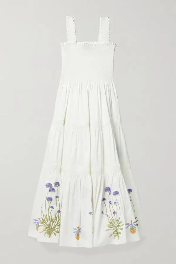 sachin and babi light blue dress BCBG MAX AZRIA black beige embroidered rufflle tulle flutter gown dress US6  M at 1stDibs
