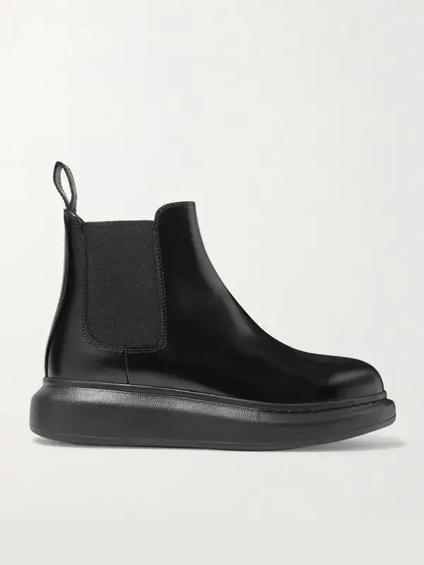 Alexander Mcqueen Glossed-Leather Exaggerated-Sole Chelsea  display picture 2