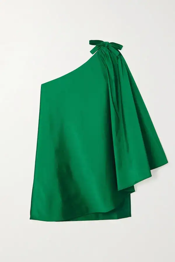 green emerald velvet dress Bernadette // Taffeta Bobby Mini Dress  VSP Consignment
