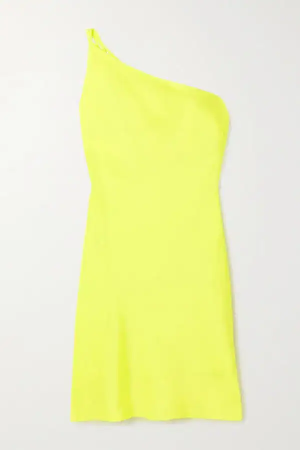 zara yellow one shoulder dress Zara limited edition yellow satin one shoulder maxi