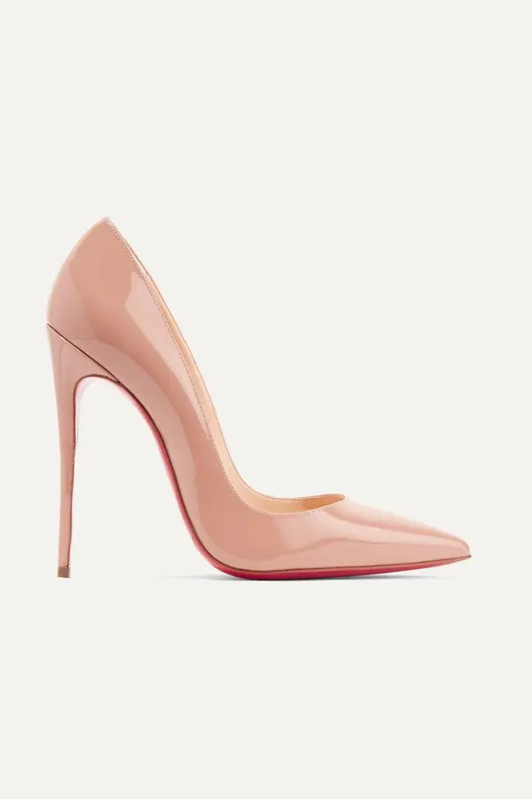 CHRISTIAN LOUBOUTIN So Kate 120 Patent-leather Pumps - Neutrals