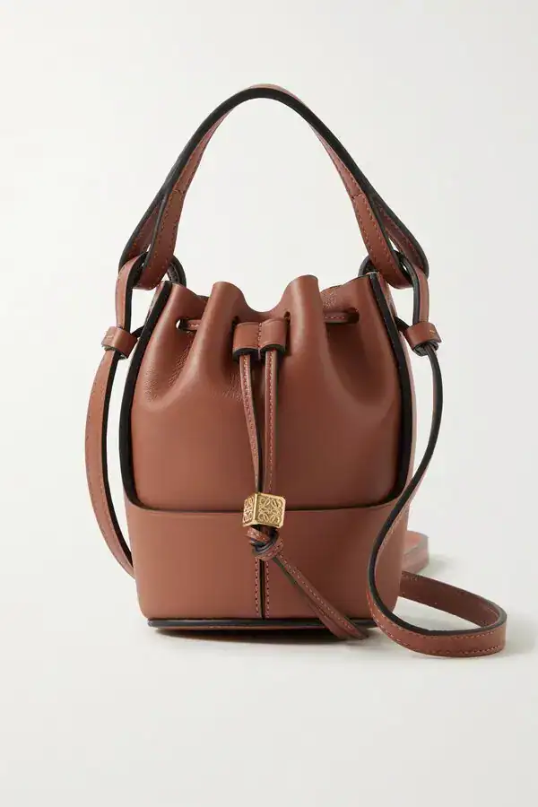 Loewe Balloon Nano Leather Bucket Bag In Brown - 30% Off  
