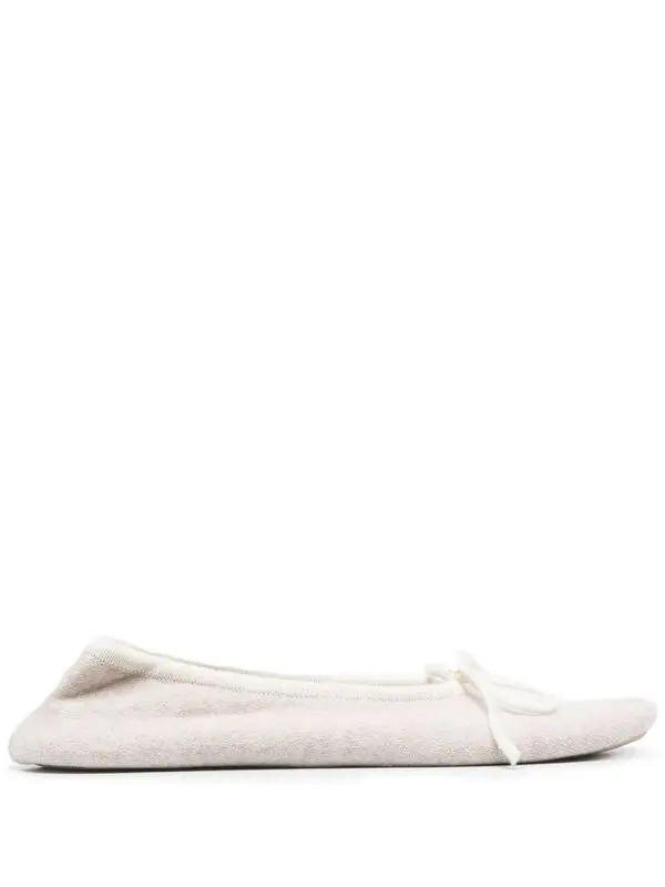 N.peal Contrast Trim Cashmere Slippers - Neutrals