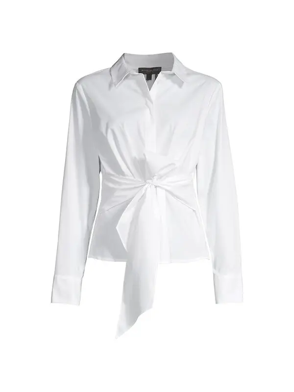 donna karan new york tie front blouse