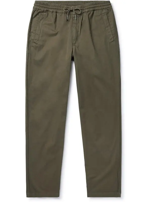 Folk Tapered Cotton-twill Drawstring Trousers