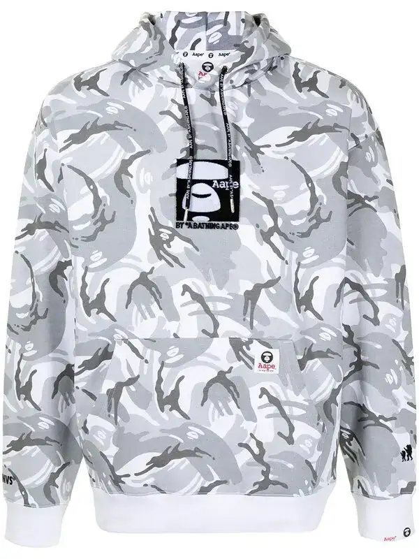 Aape By *A Bathing Ape® Camouflage-Print Pullover Hoodie In Grey