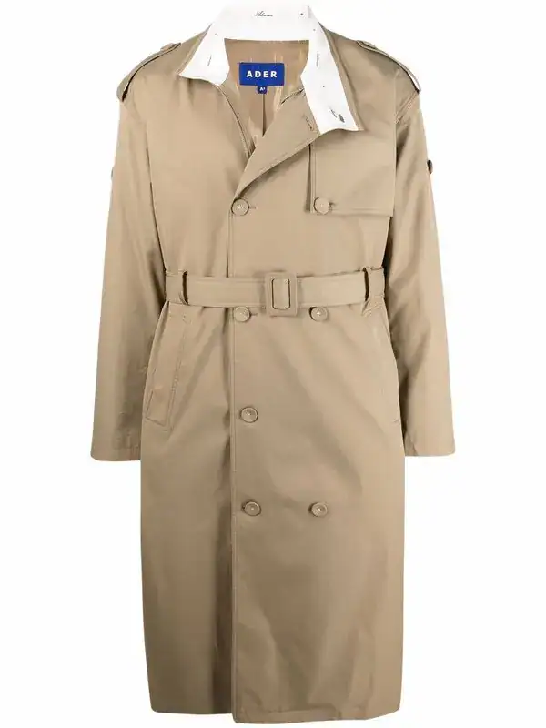 ジャケット・アウター ADER error match trench coat Ader Error Gramb Double-Breasted Trench Coat In Neutrals - 52% Off