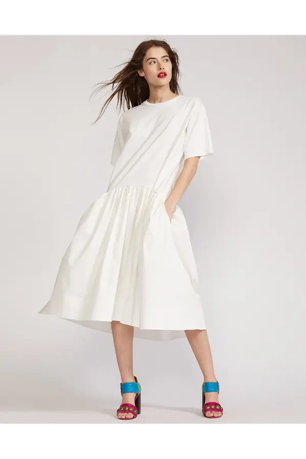 cynthia rowley jersey dress Brianna T-Shirt In White - 46% Off Teal Prom Dress