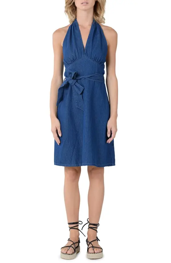 Molly Bracken Halter Dress - Blue | Editorialist