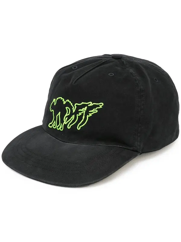 Off-White Logo-embroidered Cap - Black