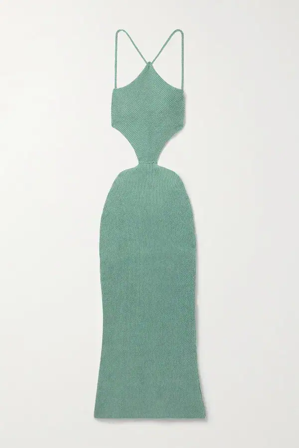 Savannah Morrow Net Sustain Ariel Open-Back Organic Cotton Maxi Dress In  Green - 50% Off | Editorialist