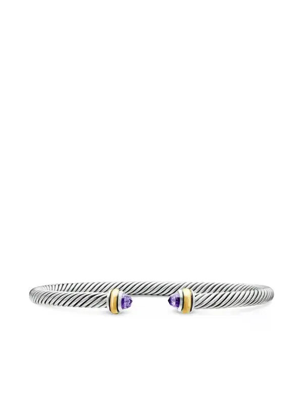 David Yurman 18kt Yellow Gold And Sterling Classic Cable Bracelet - Silver