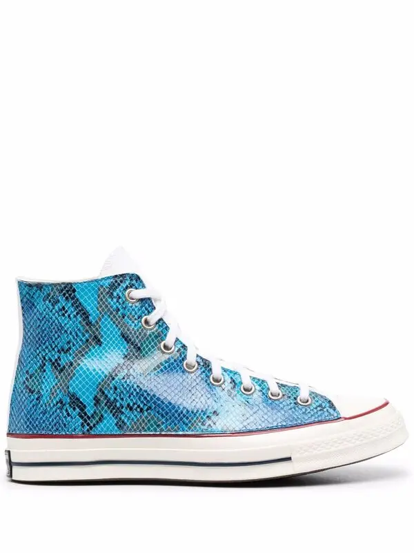 Converse Chuck 70 Snakeskin-Print High-Top Sneakers In Blue 51